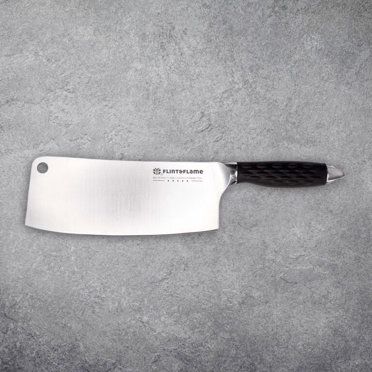 8" PRO Series Butchers Cleaver With Lockable Blade Cover | Flint & Flame