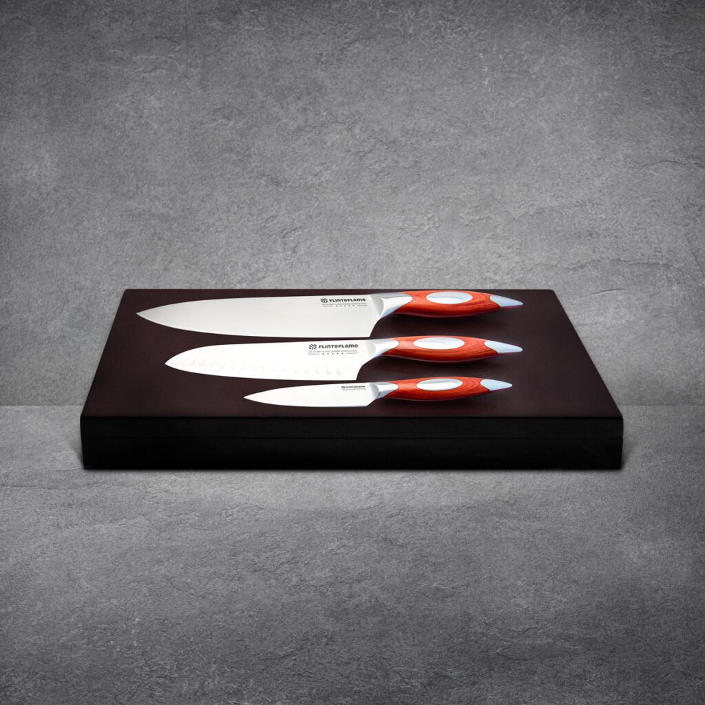 3 Piece Classic Series Chef Knife Set in Wood Box | Flint & Flame